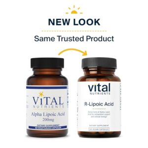 Vital Nutrients - Alpha Lipoic Acid - Multi-Purpose Nutrient with Powerful Antioxidant Properties - 60 Vegetarian Capsules per Bottle - 200 mg