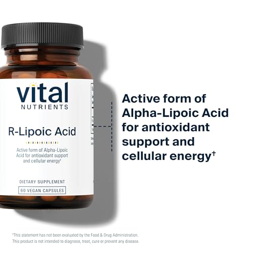 Vital Nutrients - Alpha Lipoic Acid - Multi-Purpose Nutrient with Powerful Antioxidant Properties - 60 Vegetarian Capsules per Bottle - 200 mg