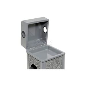 Global Industrial Stone Panel Trash Weather Urn, 10-1/4" Square X 28" H, Gray