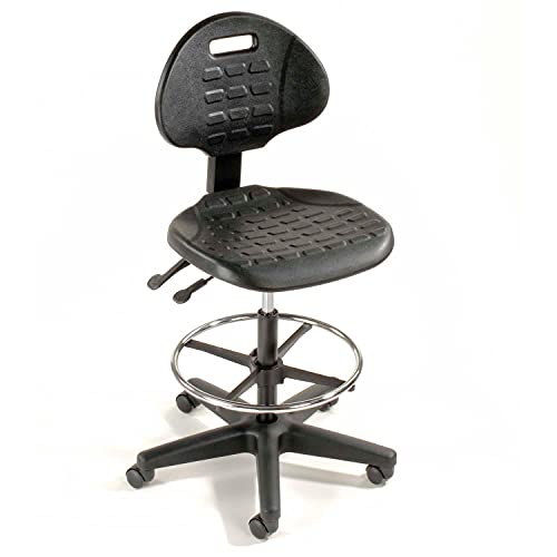 Global Industrial Black 5-Way Adjustable Ergonomic Stool, 225 Lbs Capacity