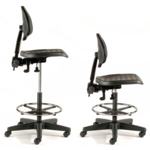 Global Industrial Black 5-Way Adjustable Ergonomic Stool, 225 Lbs Capacity