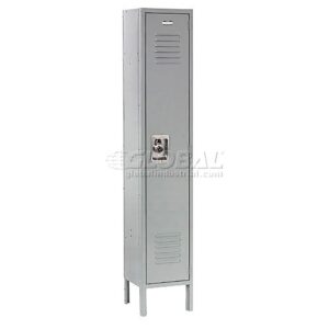 global industrial single tier locker, 12x18x72, 1 door ready to assemble, gray