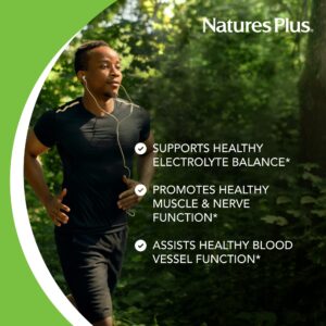 Nature’s Plus Potassium 99 mg, 90 Tablets - Supports Healthy Electrolyte Balance & Overall Well-Being - Gluten Free, Vegetarian - 90 Servings