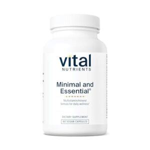 vital nutrients minimal and essential multivitamin | vegan one per day multi-vitamin, mineral and antioxidant supplement* | gluten, dairy and soy free | non-gmo | 90 capsules