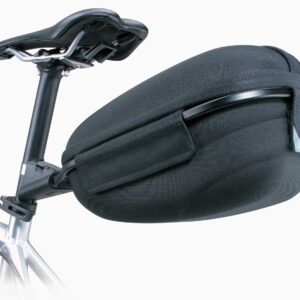 Topeak DynaPack Bike Seat Post Mount Bag with Fixer, Rain Cover, Black, 39 x 18 x 17 cm / 15.3” x 7.1” x 6.7” (Bag w/Frame)