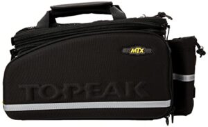 topeak mtx trunk bag dxp bicycle trunk bag with rigid molded panels, 36x25x21.5-29cm , 1380ci, black