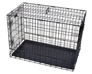 midwest homes for pets side-by-side double door suv crate with plastic pan, 42-inch by 21-inch by 30-inch