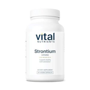 vital nutrients strontium citrate | vegan supplement | supports healthy teeth and bones* | gluten, dairy and soy free | non-gmo | 90 capsules