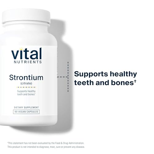 Vital Nutrients Strontium Citrate | Vegan Supplement | Supports Healthy Teeth and Bones* | Gluten, Dairy and Soy Free | Non-GMO | 90 Capsules