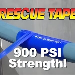 Rescue Tape, Self-Fusing Silicone Tape, Emergency Plumbing Pipe & Radiator Hose Repair, Electrical Insulation, Military Std, 1" x12', Blue