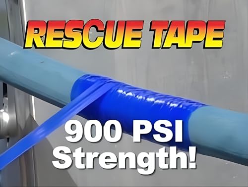 Rescue Tape, Self-Fusing Silicone Tape, Emergency Plumbing Pipe & Radiator Hose Repair, Electrical Insulation, Military Std, 1" x12', Blue