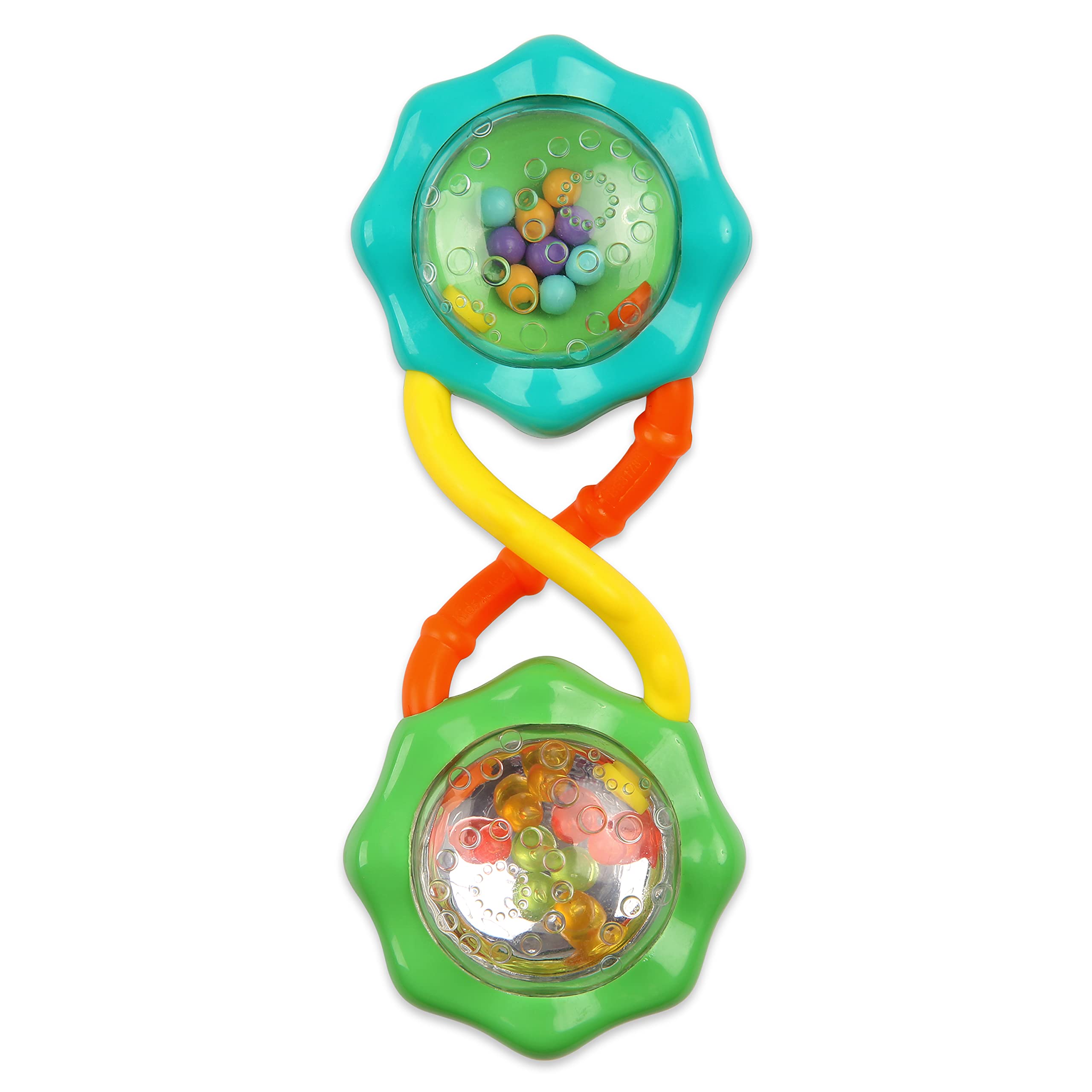 Bright Starts Rattle & Shake Barbell Toy, Ages 3 Months and Up Green