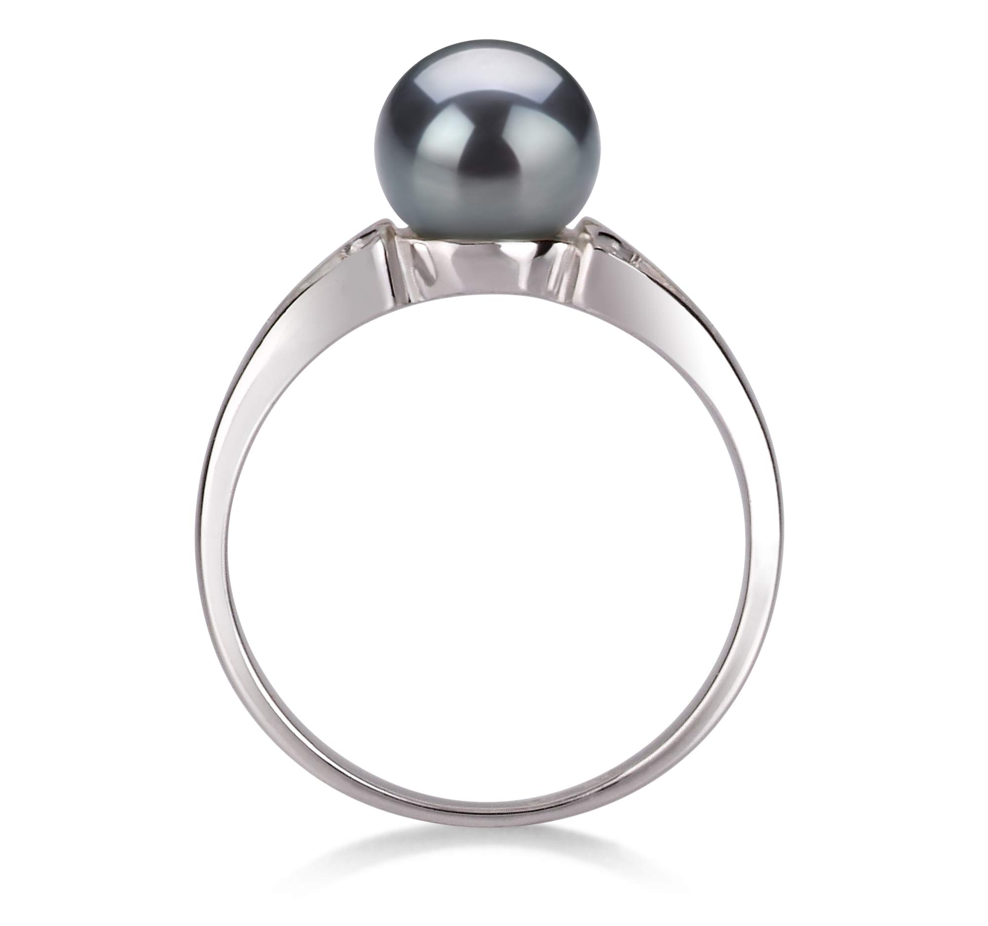 Jessica Black 6-7mm AA Quality Freshwater 925 Sterling Silver Cultured Pearl Ring For Women - Size-8