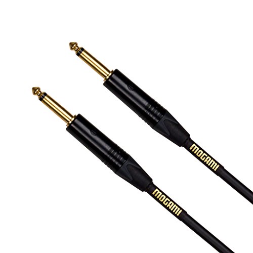 Mogami GOLD INSTRUMENT-10 Guitar Instrument Cable, 1/4" TS Male Plugs, Gold Contacts, Straight Connectors, 10 Foot