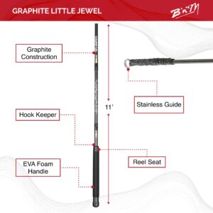 B&M GLJ11 Little Jewel Telescopic Rod, 11-Feet, 4 Pc (Telescopic)