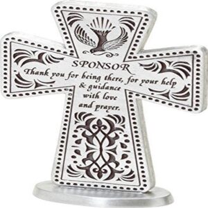 cathedral art (abbey & ca gift sponsor standing message cross, 3-inch, white