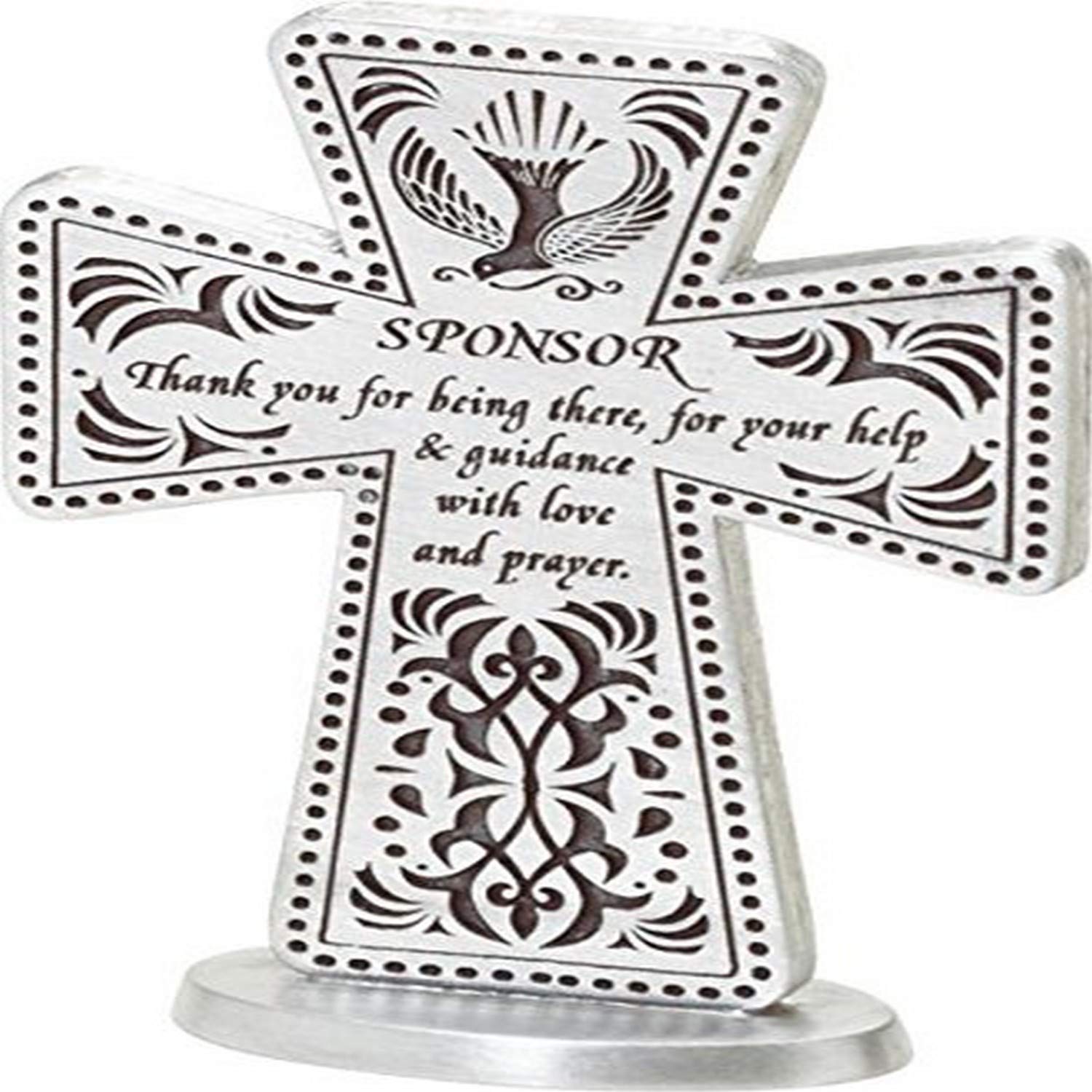 Cathedral Art (Abbey & CA Gift Sponsor Standing Message Cross, 3-Inch, White