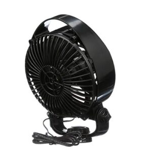 Caframo Bora. 12V Marine Fan. Direct Wire, Low Draw, 5000 Hour Motor Life. Black, 6.5” x 3.0” x 9.5”