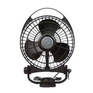 caframo bora. 12v marine fan. direct wire, low draw, 5000 hour motor life. black, 6.5” x 3.0” x 9.5”