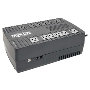 tripp lite 900va ups battery backup surge protector, avr automatic voltage regulation, 12-outlet uninterruptible power supply, dataline protection, 3-year warranty & $100,000 insurance (avr900u)