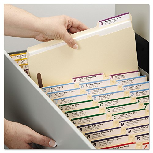 Smead 100% Recycled Fastener File Folder, 2 Fasteners, Reinforced 1/3-Cut Tab, Letter Size, Manila, 50 per Box (14547)