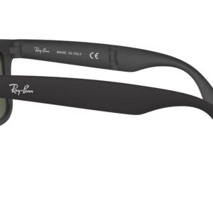 Ray-Ban RB4105 Folding Wayfarer Square Sunglasses, Matte Black/G-15 Green, 54 mm