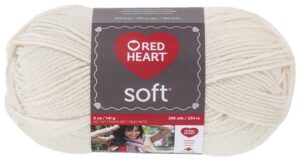 red heart soft yarn, off-white