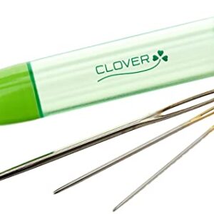 Clover Chibi darning Needles, 6.2" Height x 2.1" Length x 0.8" Width, Blue/White