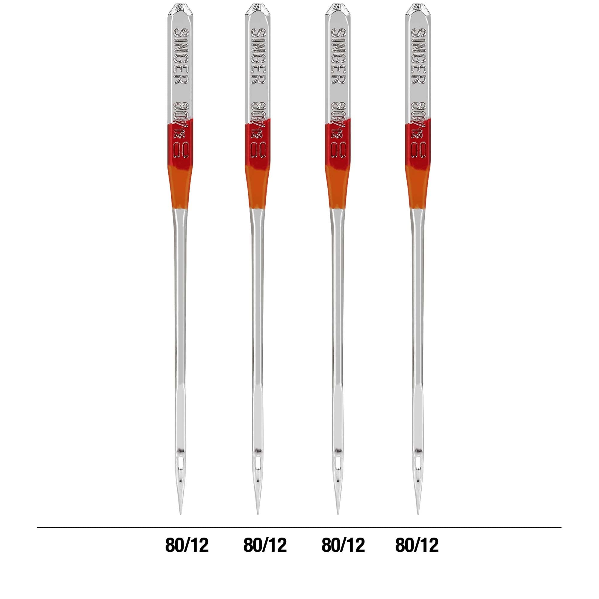 SINGER Regular Point Sewing Machine Needle, 5 Count, Sizes 80/12, 90/14, 100/16