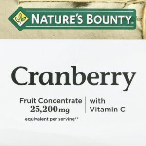 Nature's Bounty Cranberry Dietary Supplement, Supports Urinary Tract and Immune Health, Softgels, 25,200 Mg, 60 Ct