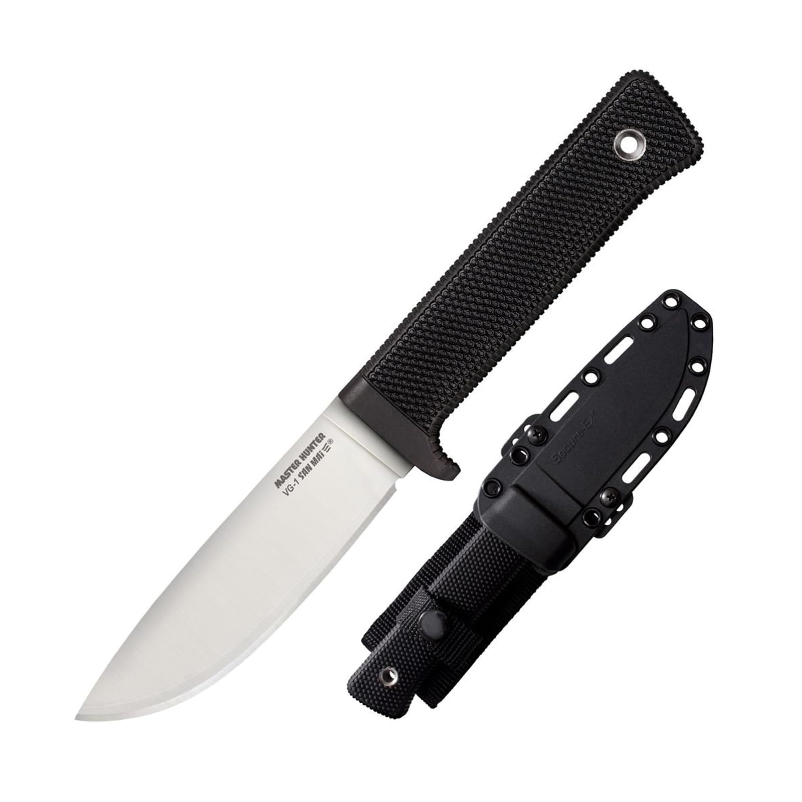 COLD STEEL Master Hunter 4.5" VG-10 San Mai III Drop Point Blade 4.75" Kray-Ex Handle Fixed Blade Knife w/Secure-Ex Sheath