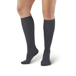 Ames Walker AW Style 112 Women's Microfiber 15-20 mmHg Moderate Compression Knee High Socks Black Large