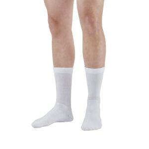 ames walker aw style 130 coolmax 20-30 mmhg firm compression crew socks white large