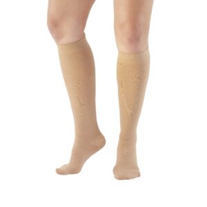 ames walker aw style 200 medical support closed toe 20-30 mmhg firm compression knee high stockings beige medium wide