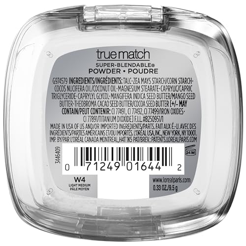 L'Oreal Paris True Match Super Blendable Oil Free Foundation Powder, W4 Light Medium, 0.33 oz, Packaging May Vary