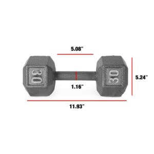 CAP Barbell Solid Hex Dumbbell, Single (30-Pound)