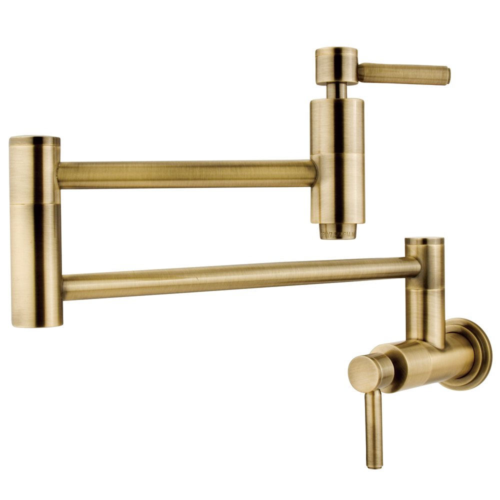 Kingston Brass Elements of Design ES8103DL South Beach Wall Mount Pot Filler, 13', Vintage Brass