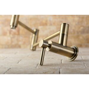 Kingston Brass Elements of Design ES8103DL South Beach Wall Mount Pot Filler, 13', Vintage Brass