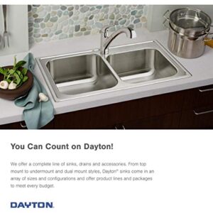 Elkay Dayton D115152 Single Bowl Top Mount Stainless Steel Bar Sink, 15 x 15 with 2" Drain Hole