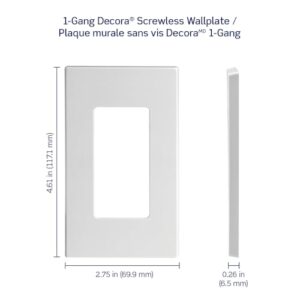 Leviton 80301-ST 1-Gang Decora Plus Screwless Wall Plate - Light Almond