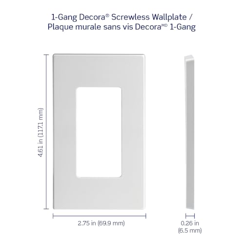 Leviton 80301-ST 1-Gang Decora Plus Screwless Wall Plate - Light Almond