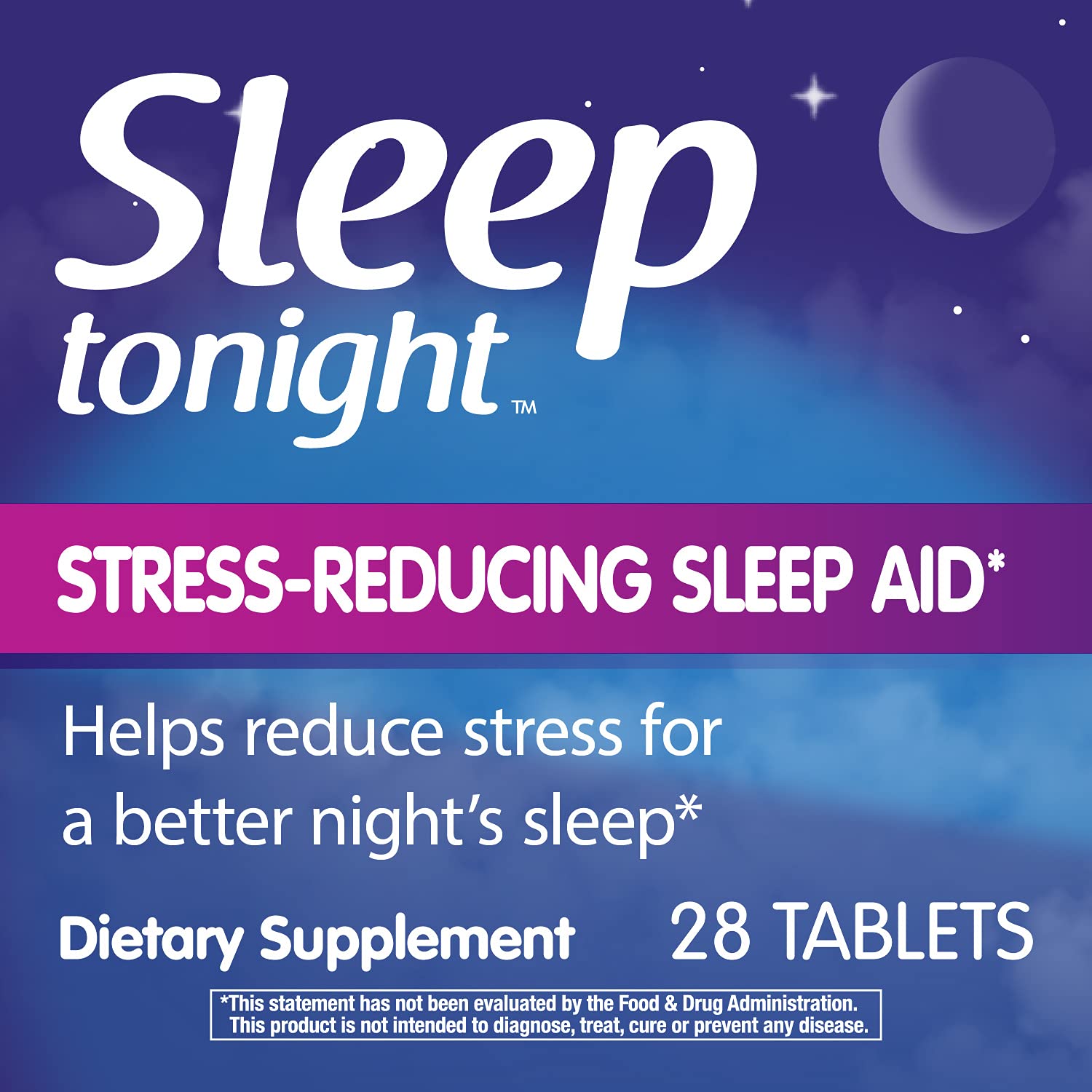 Nature's Way Sleep Tonight, Stress-Reducing Formula to Promote Restful Sleep*, With Ashwagandha and L-Theanine, Vegan, 28 Tablets (Packaging May Vary)