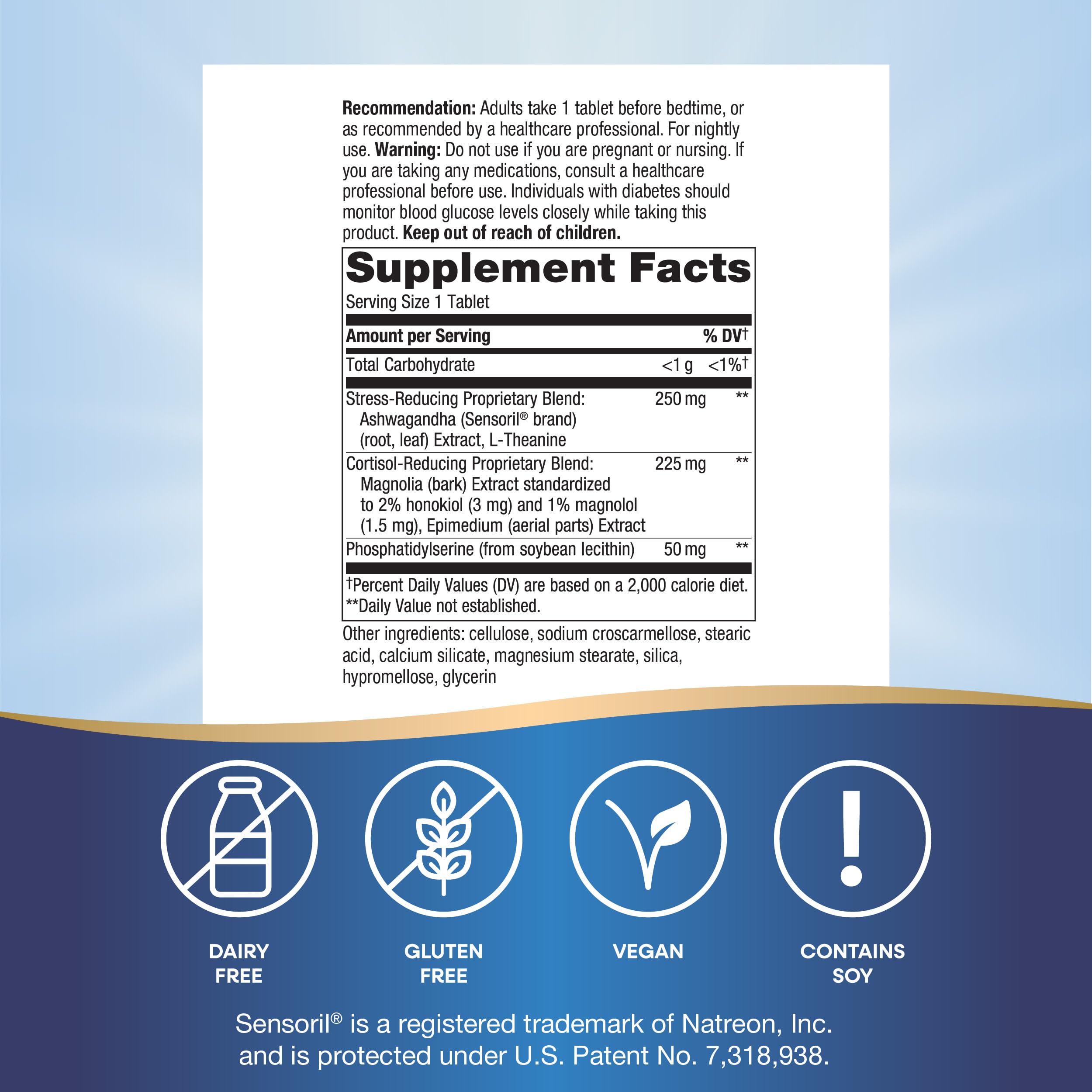 Nature's Way Sleep Tonight, Stress-Reducing Formula to Promote Restful Sleep*, With Ashwagandha and L-Theanine, Vegan, 28 Tablets (Packaging May Vary)