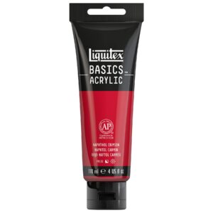 liquitex basics acrylic paint, 118ml (4-oz) tube, naphthol crimson