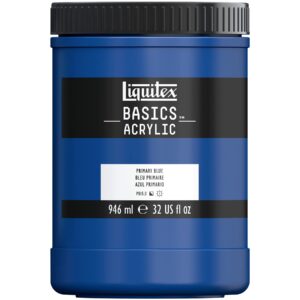 liquitex basics acrylic paint, 946ml (32-oz) jar, primary blue