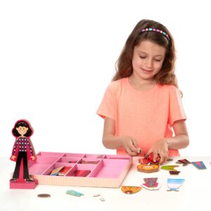 Melissa & Doug Abby and Emma Deluxe Magnetic Wooden Dress-Up Dolls Play Set (55+ pcs) Magnetic Paper Dolls for Kids Ages 3+