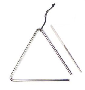 dd 8" chrome music percussion triangle, striker & case new!