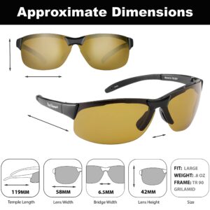 Flying Fisherman Maverick Polarized Sunglasses with AcuTint UV Blocker for Fishing and Outdoor Sports, Matte Black Frames/Yellow-amber Lenses