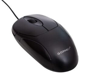 q-connect kf04368 scroll wheel mouse - black/silver