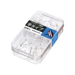 kokuyo plastic thumbtack flat type 20 pieces transparent pericarp -10nt